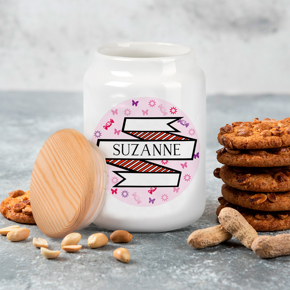 Koekjespot personaliseren met naam of tekst